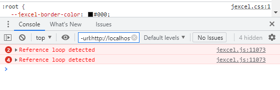 If function Reference loop detected error · Issue #1432 · jspreadsheet/ce · GitHub