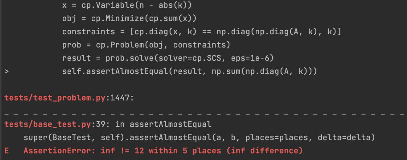 New Test For Diag Offset Is Not Passing · Issue 2090 · Cvxpy Cvxpy · Github