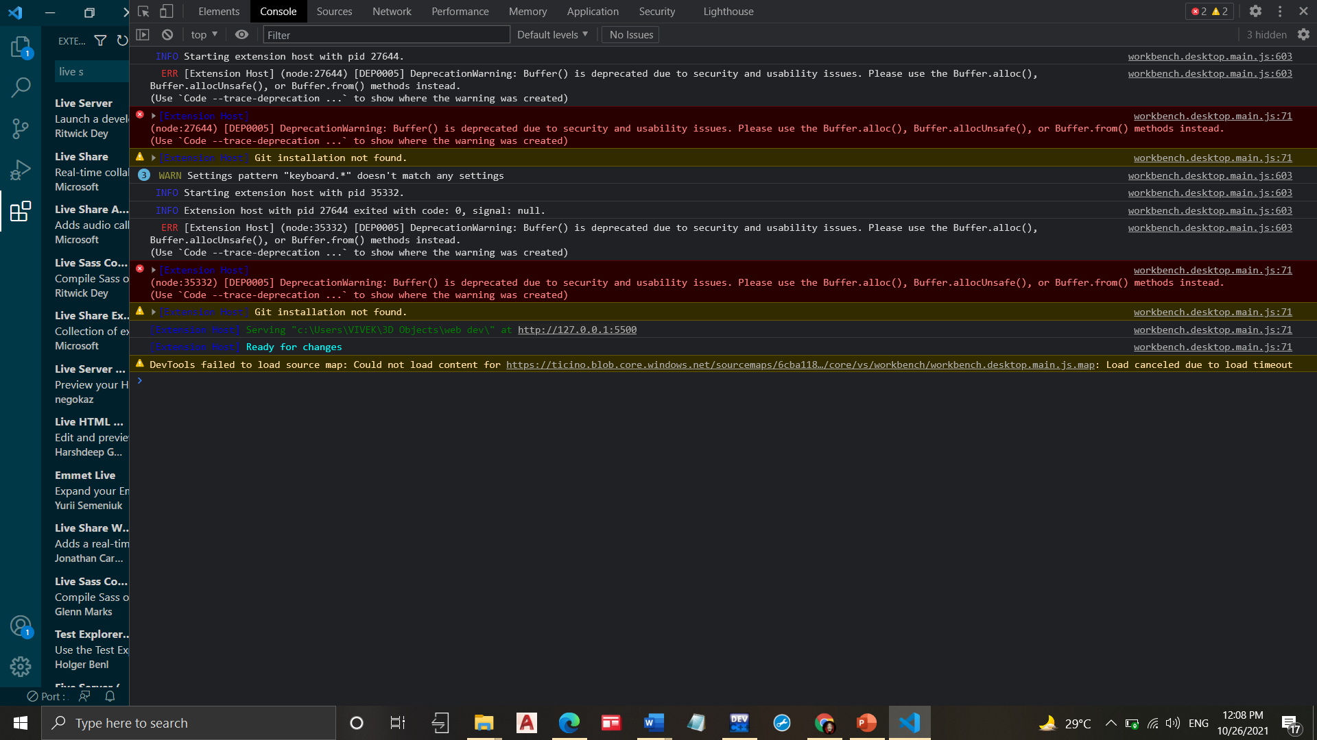 Live Server Not Reloading It Is Showing The Previous Result Even After The Reload · Issue