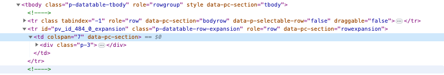 Datatable Pt Options Missing For Expansion Row Cell · Issue 4306 · Primefaces Primevue · Github
