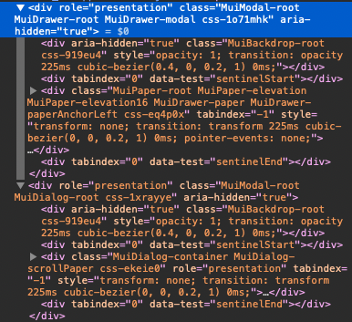 Mui Modal state is closed but is still sproadicaly shows on screen after deployment · Issue ...