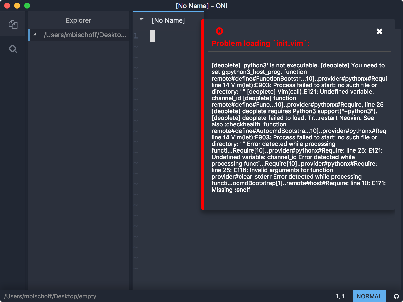 Problem loading `init.vim` · Issue #1988 · onivim/oni · GitHub