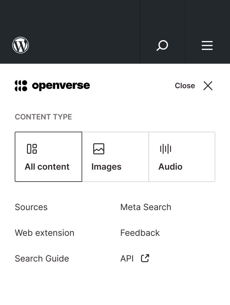Content switcher on mobile · Issue #370 · WordPress/openverse-frontend ...