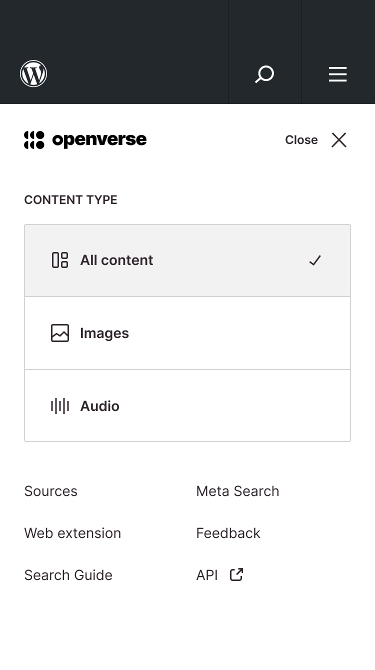 Content switcher on mobile · Issue #370 · WordPress/openverse-frontend · GitHub