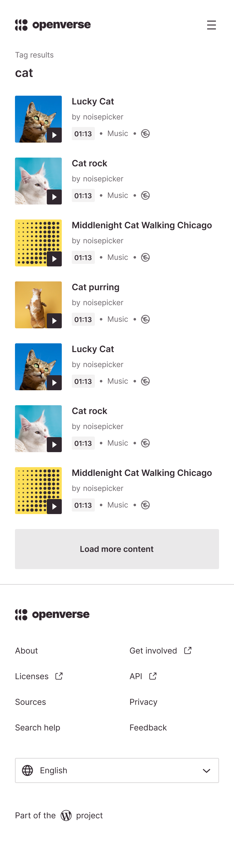 Results pages for tag, source, and creator · Issue #2113 · WordPress/openverse · GitHub