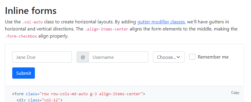 Docs: inline forms example wraps to two lines in new v5 layout · Issue #31230 · twbs/bootstrap ...