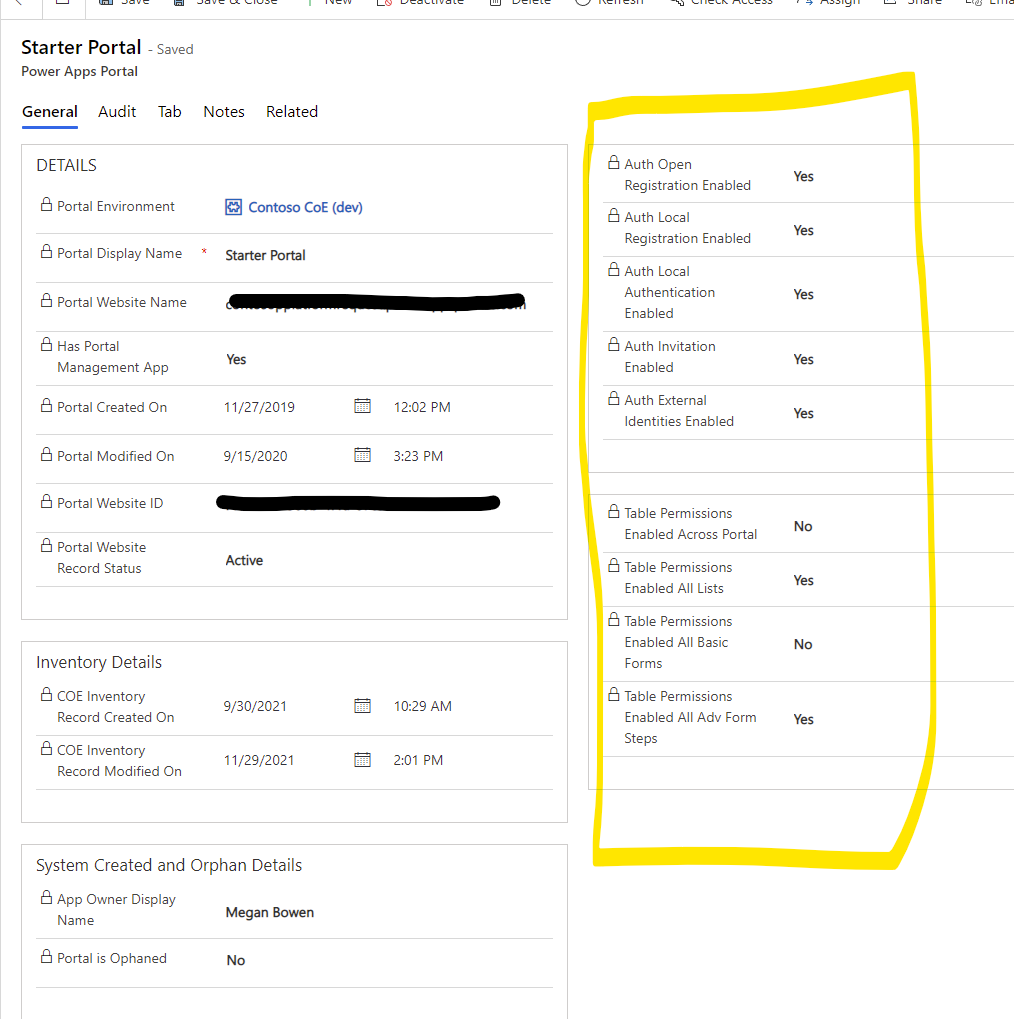 [CoE Starter Kit - BUG] Portals Inventory - please show some details ...