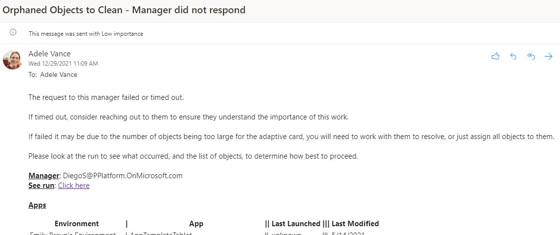 [CoE Starter Kit - BUG] Flow: Request Orphaned Objects Reassigned (Parent) - Error when "User ...
