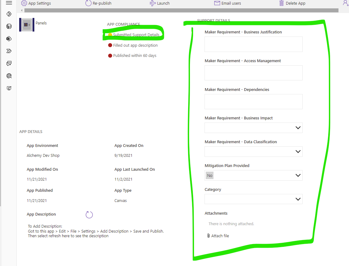 [CoE Starter Kit - BUG] Issue with Developer compliance App Mitigation Plan Field · Issue #2615 ...