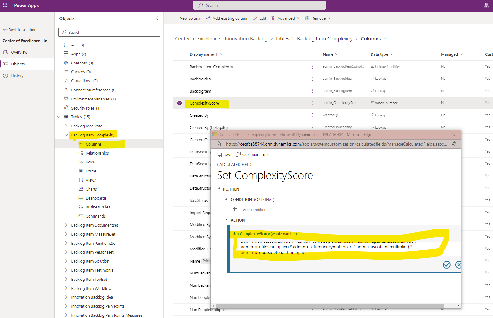 Innovation Backlog App - Complexity Score - how calculated? · Issue #3105 · microsoft/coe ...