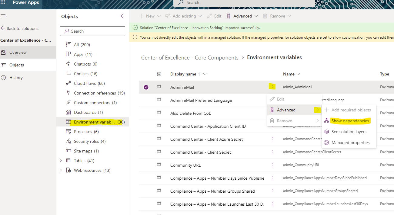 [CoE Starter Kit - QUESTION] How Update environment variables · Issue #3287 · microsoft/coe ...
