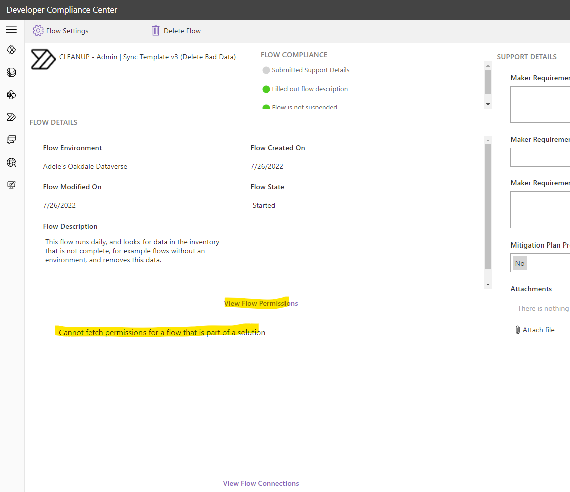 [CoE Starter Kit - BUG] Developer compliance center: run time error and blank in permissions ...