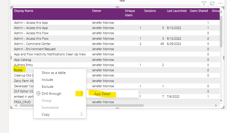 [CoE Starter Kit - BUG] PBI Report Drill Through 'Access this App / Flow' throws error · Issue ...