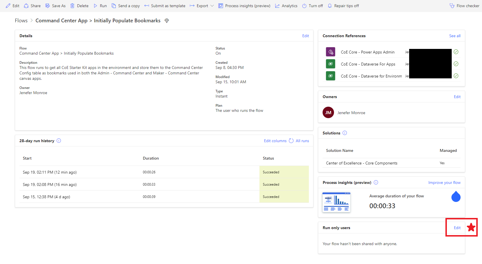[CoE Starter Kit - BUG] CommandCenterApp>InitiallyPopulateBookmarks.Run failed · Issue #3648 ...