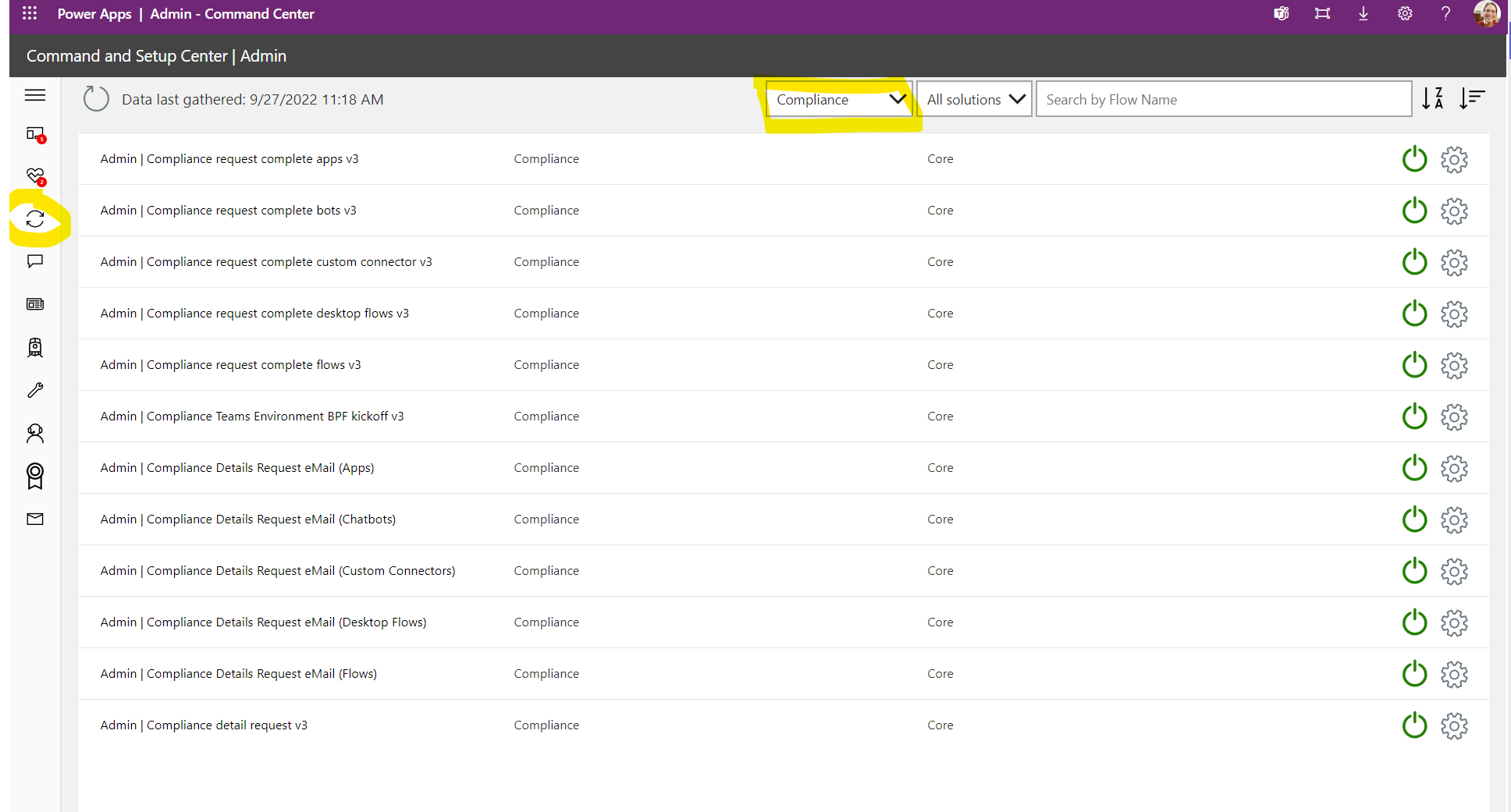 [CoE Starter Kit - BUG] Some compliance flows are not listed in the setup documentation. · Issue ...