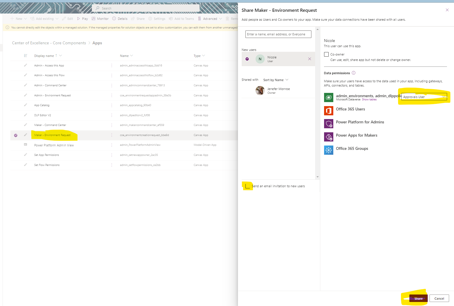 [CoE Starter Kit - QUESTION] How to enable makers to use Approvals ...