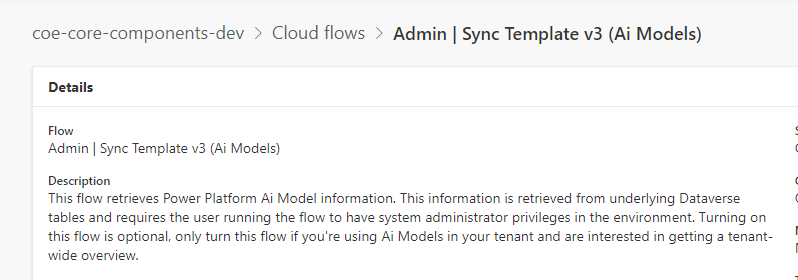 [CoE Starter Kit - BUG] Description in Flow Admin | Sync Template v3 (Ai Models) · Issue #4145 ...