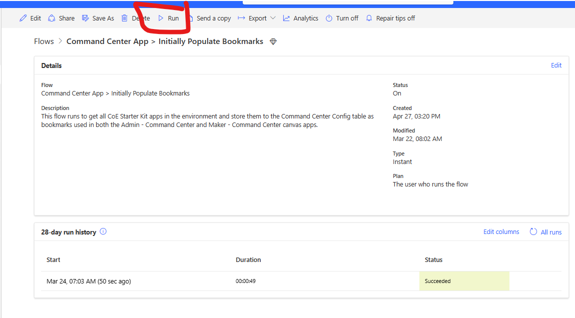 [CoE Starter Kit - BUG] CoE Admin Command Center - call to refresh bookmarks fails · Issue #5082 ...