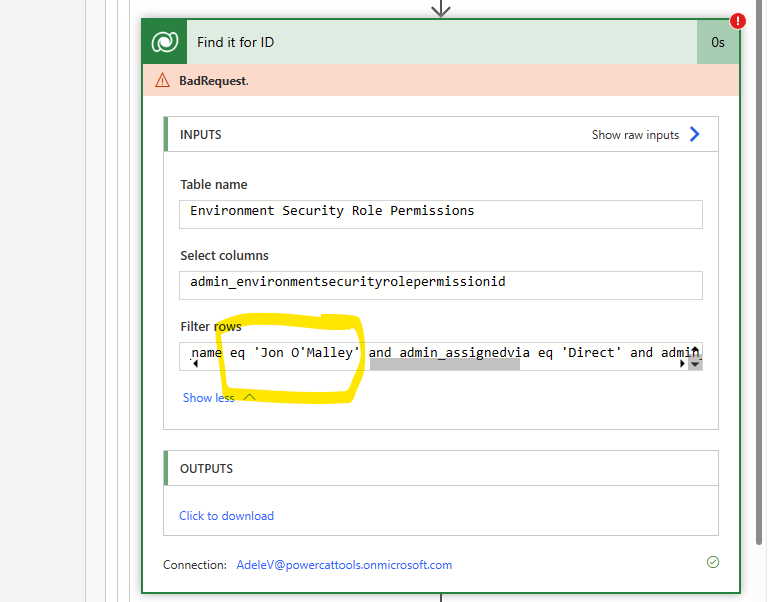 [CoE Starter Kit - BUG] SYNC HELPER - Get Security Role Users - Fails when user name has ...
