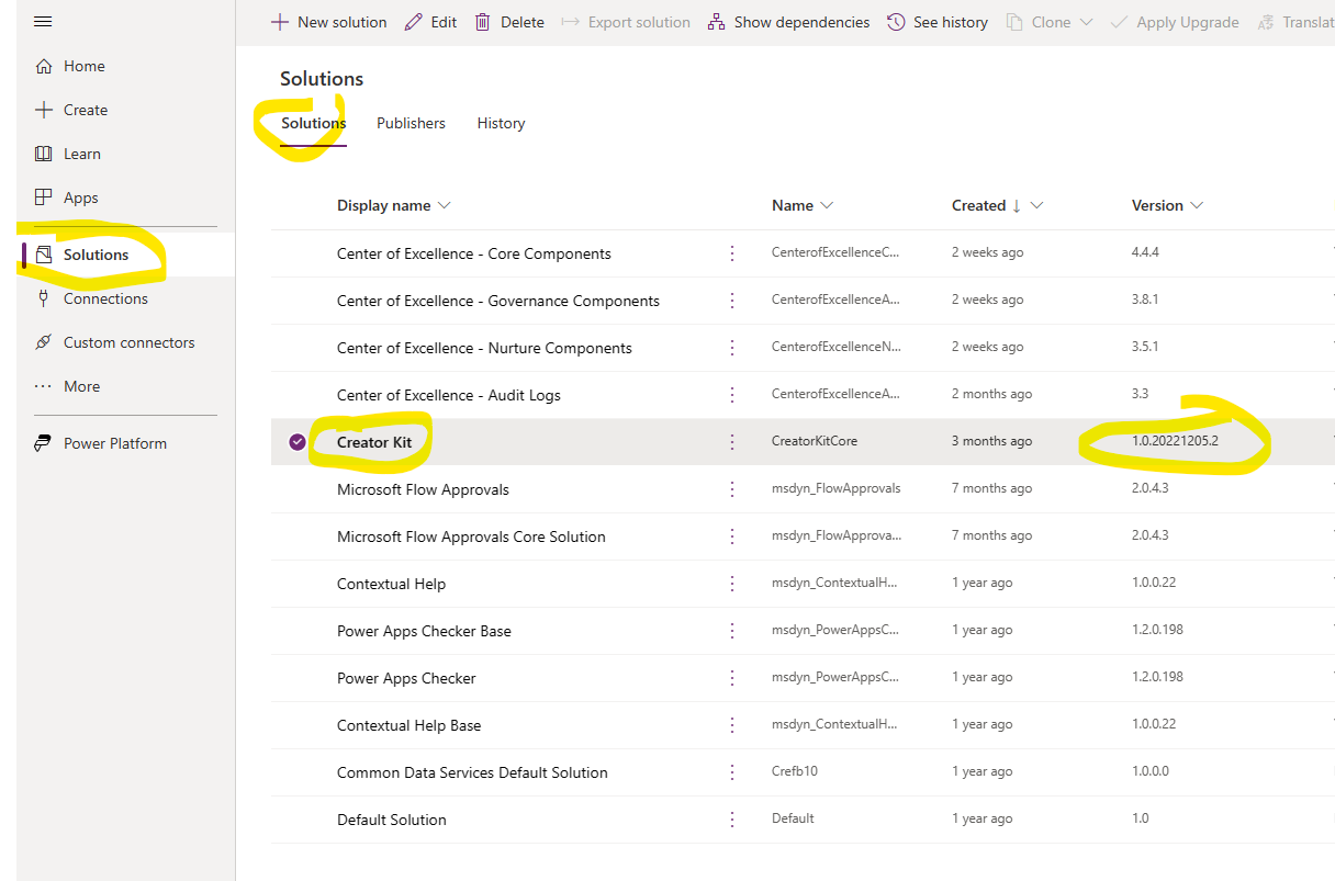 [CoE Starter Kit - BUG] Admin Command Center missing toolbar buttons ...