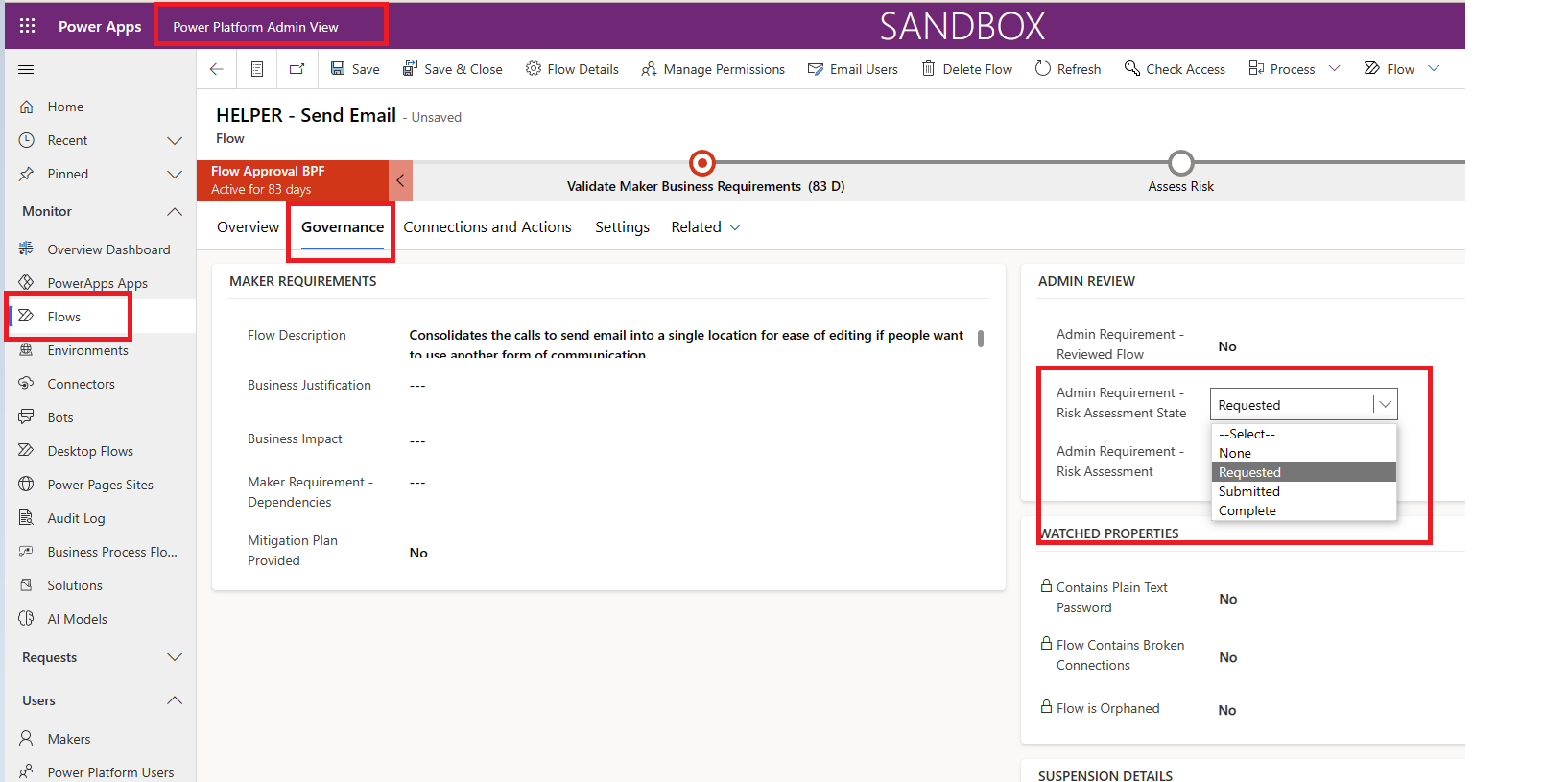 [CoE Starter Kit - QUESTION] No Compliance parameter/environment ...