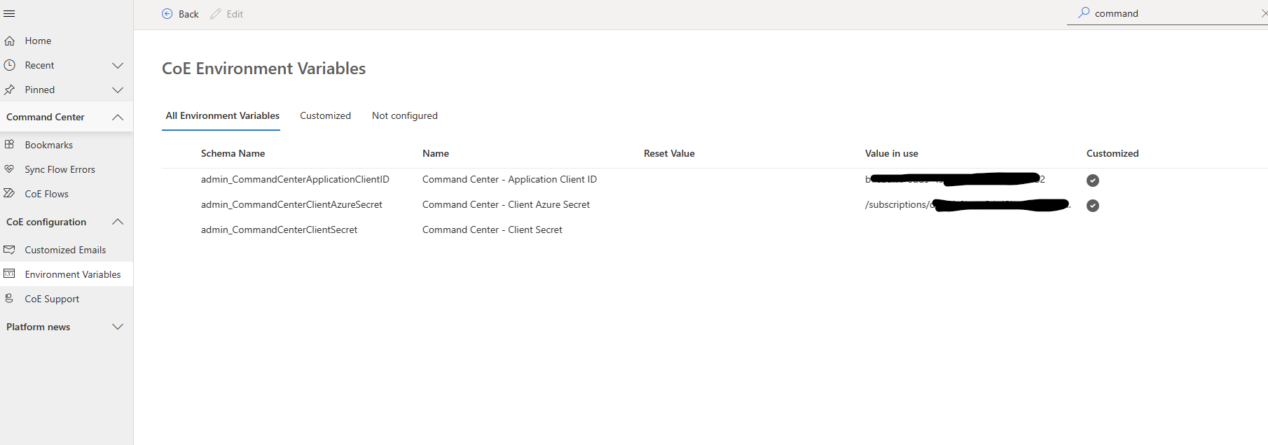 [CoE Starter Kit - QUESTION] Updating Secret Value for Command Centre and Audit Logs · Issue ...