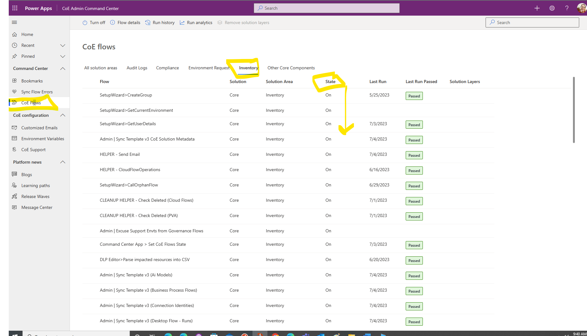 Coe Starter Kit Bug Inventory Flows Wont Turn On · Issue 6004 · Microsoftcoe Starter Kit 