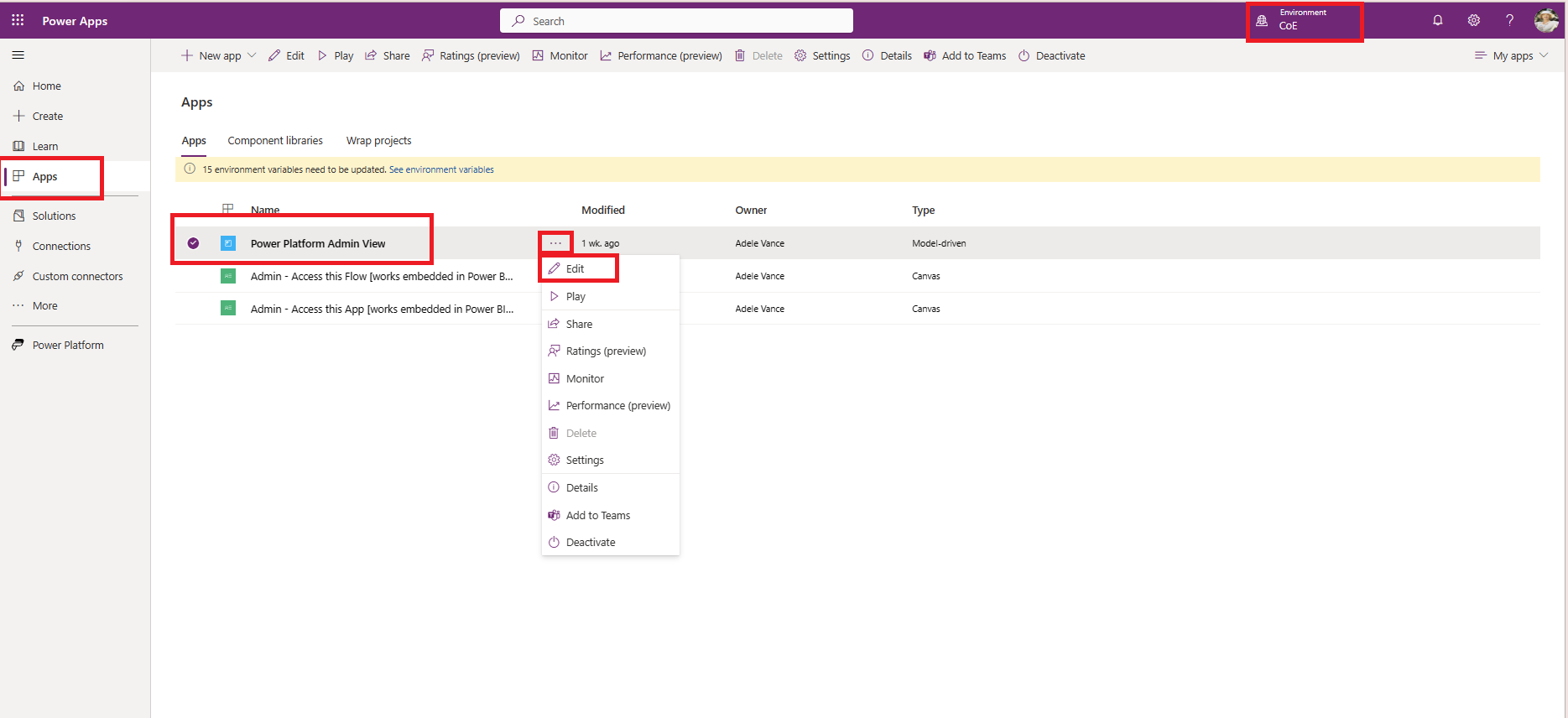 [CoE Starter Kit - BUG] Manage Permissions in Admin View. · Issue #6308 · microsoft/coe-starter ...