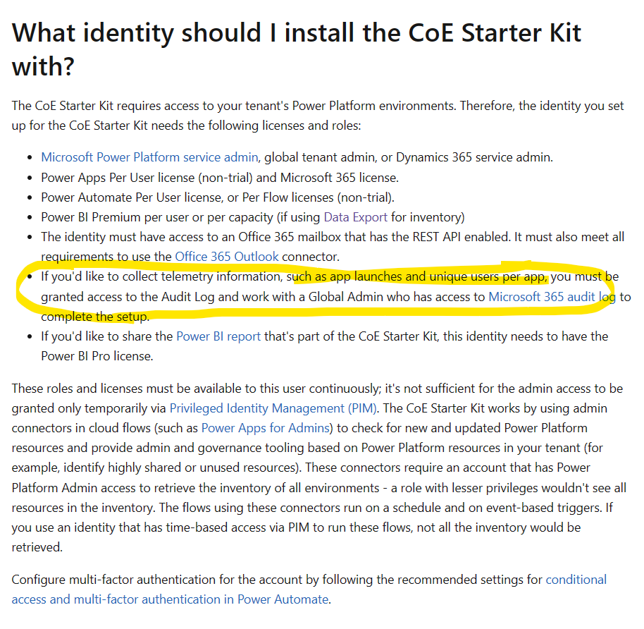 [CoE Starter Kit - BUG] Small doc updates for audit logs via HTTP ...