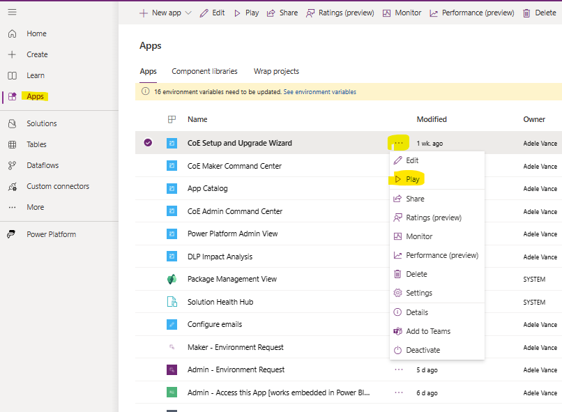 [CoE Starter Kit - BUG] setup failed - missing components like cat_PowerCAT.CommandBar · Issue ...