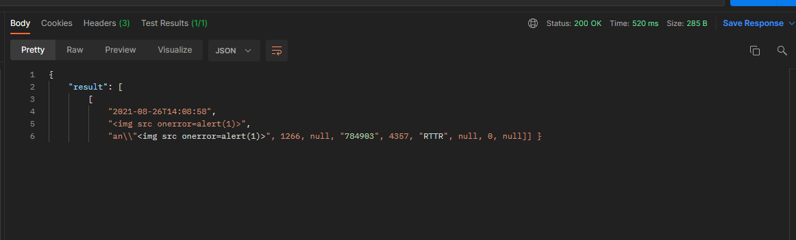 JSON data in "pretty" mode is displayed incorrectly if it contains ...