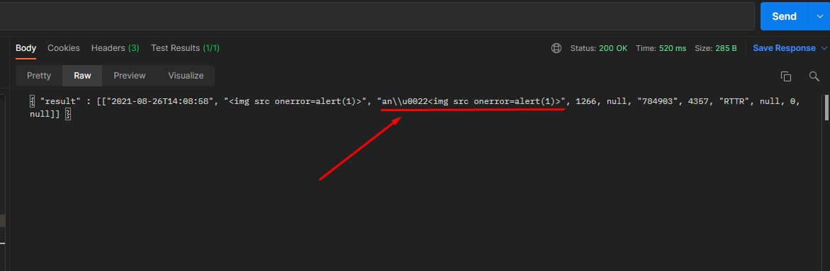 JSON data in "pretty" mode is displayed incorrectly if it contains Unicode character eg \u0022 ...
