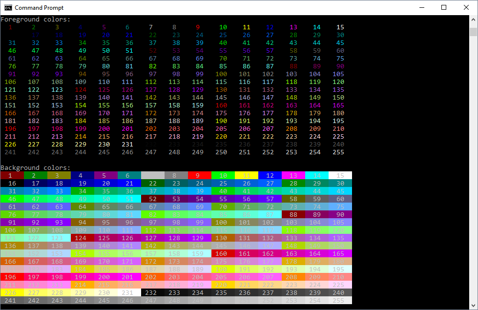 C Console Color Codes Printable Forms Free Online