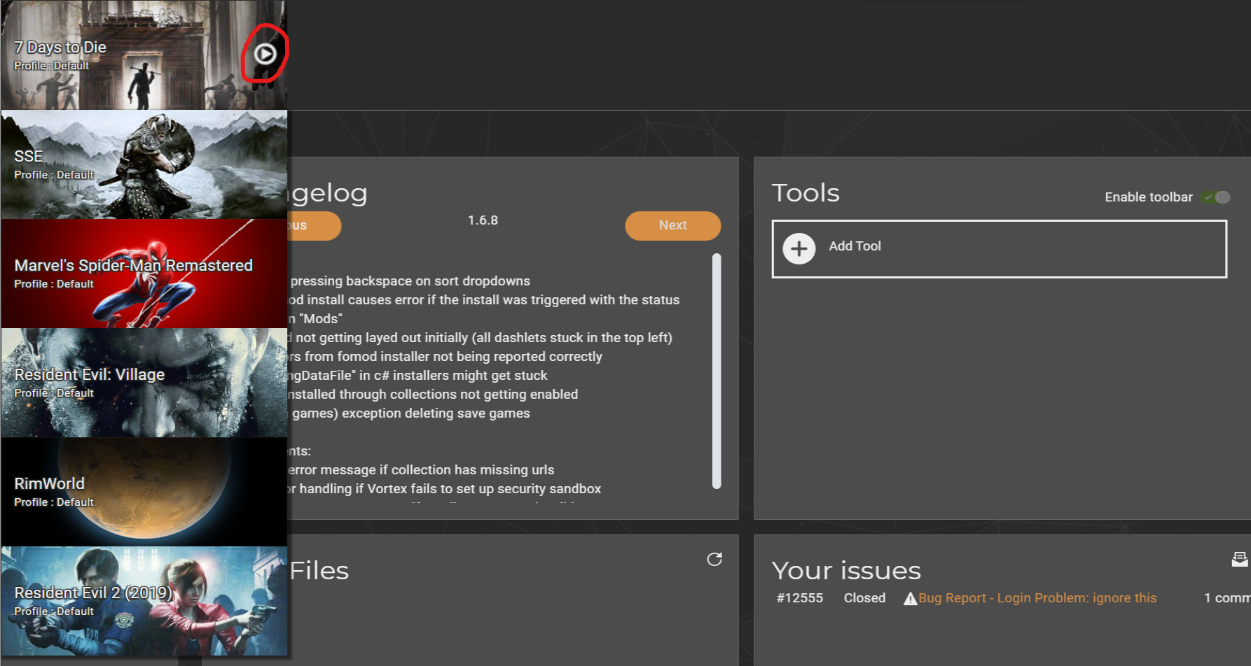 Bug Report - Other: Can't access my games to play · Issue #12917 · Nexus-Mods/Vortex · GitHub