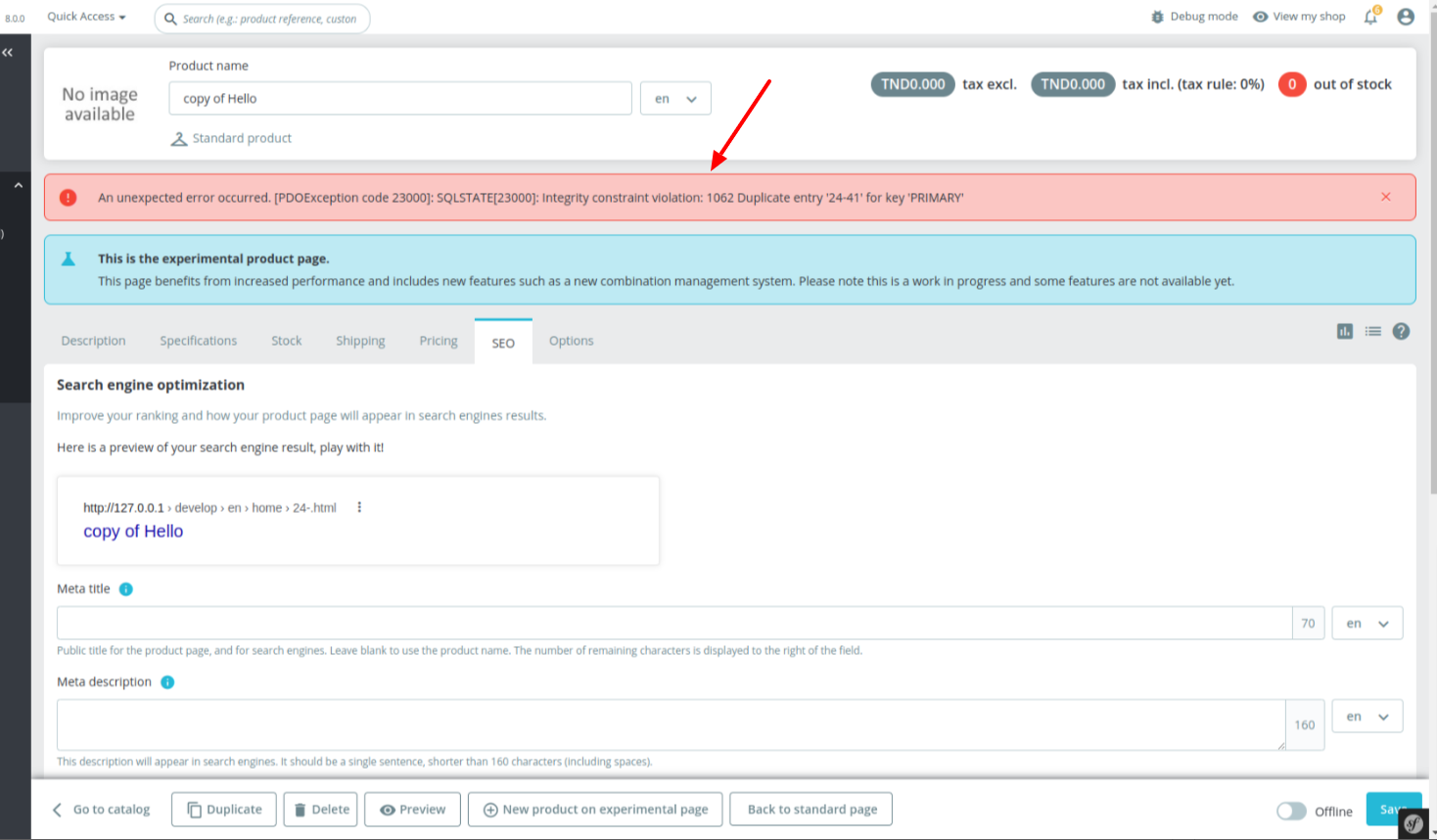 BO - An exception is displayed when editing a tag in the page product V2 · Issue #28295 ...