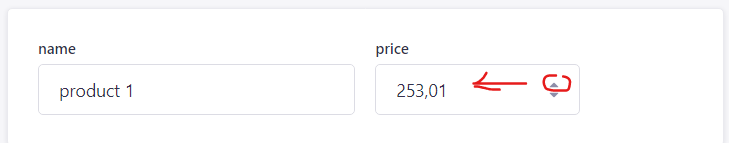 Number field with number format float - increase and decrease arrows not useable - decimal comma ...