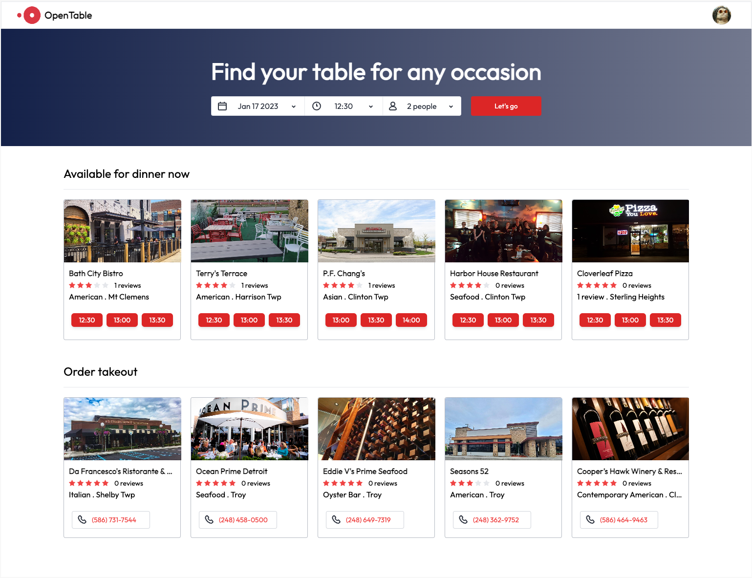 GitHub - reyhanab/OpenTable-clone