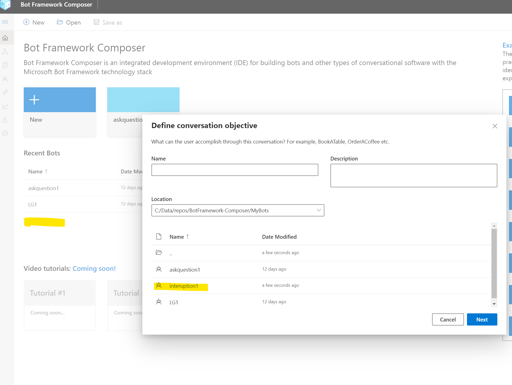 Newly created bot not showing on list of recent bots · Issue #1622 · microsoft/BotFramework ...
