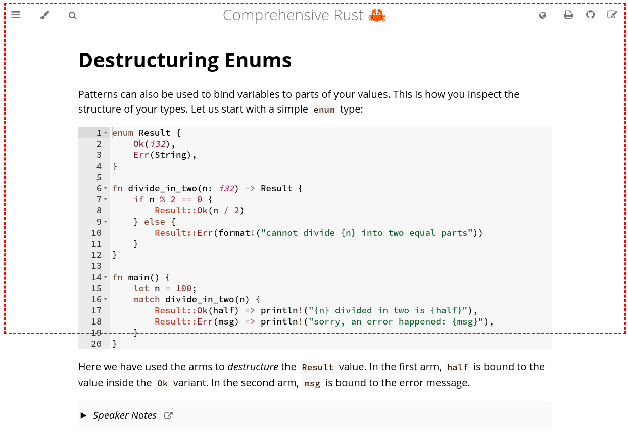 Size and style of slides in v2 · Issue #1464 · google/comprehensive-rust · GitHub