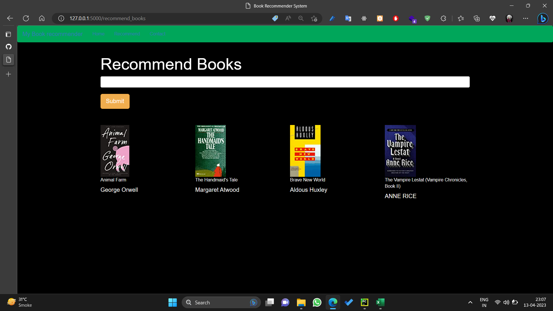 GitHub - ManishThorat9/My-Book-recommender