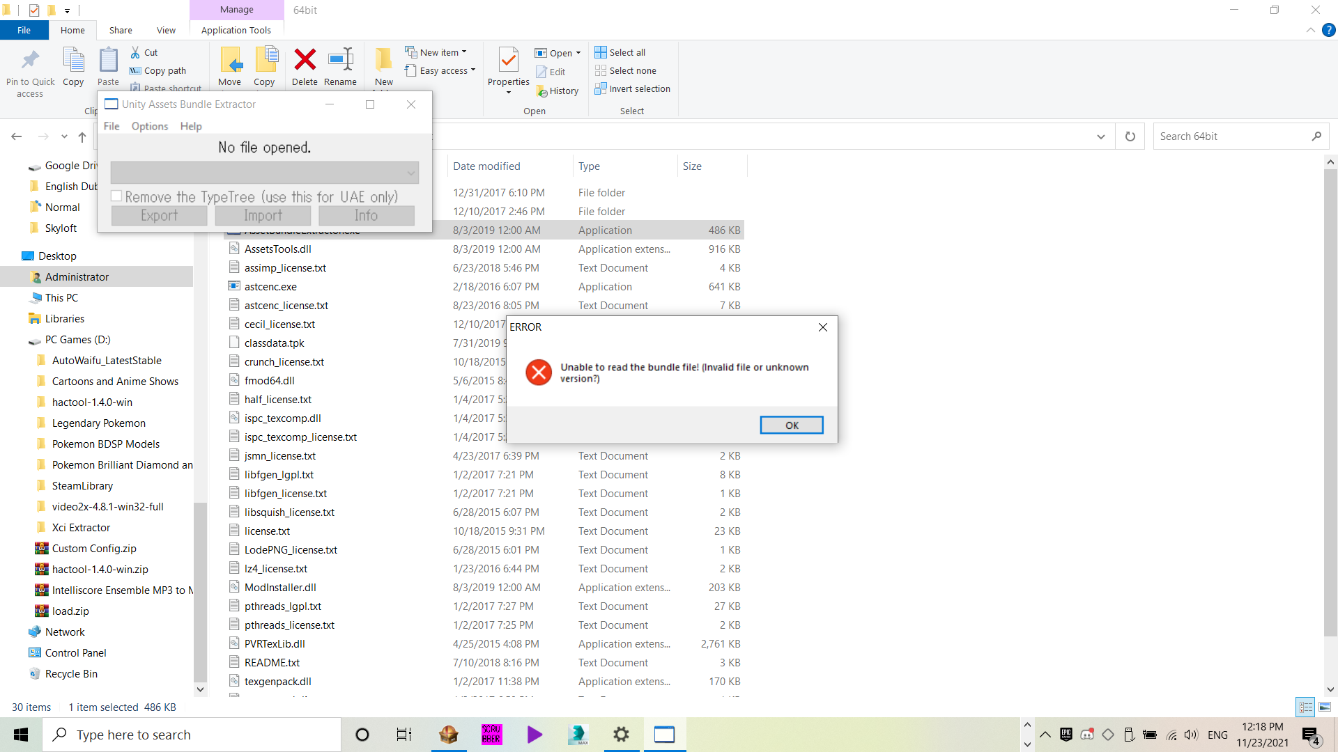 Unable to read files from Pokemon BDSP. · Issue #453 · SeriousCache/UABE · GitHub