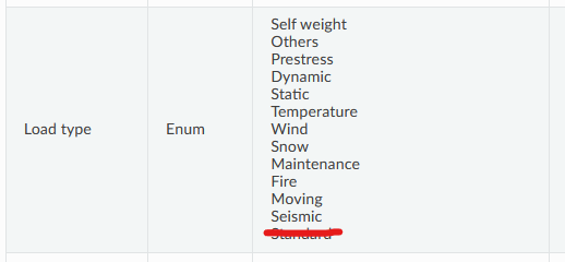 Remove Standard option from Load type in StructuralLoadCase · Issue #260 ...