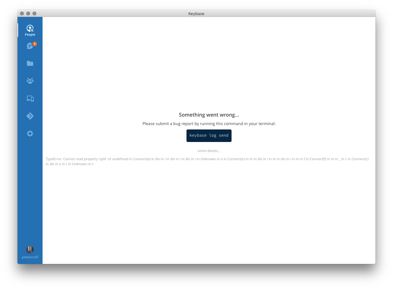Something Went Wrong · Issue 9434 · Keybaseclient · Github 