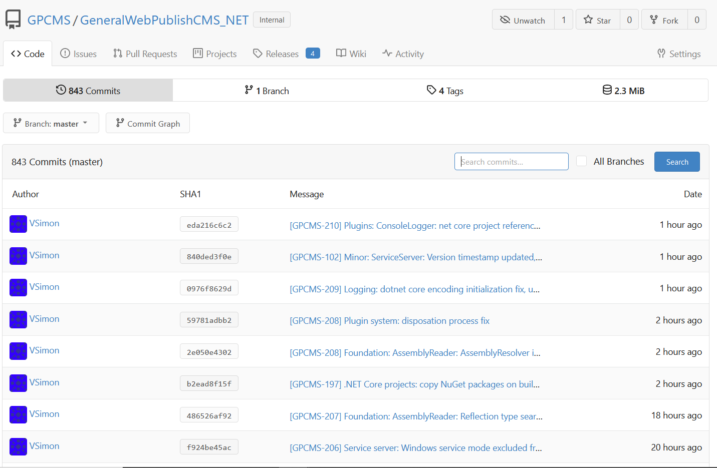 Timeline doesn't showing commits to repository after any tag is created ...