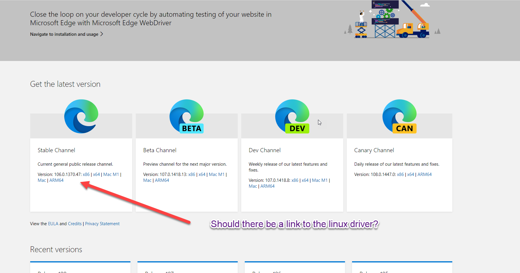 Linux edge driver link not on main page. · Issue #2261 · MicrosoftDocs/edge-developer · GitHub