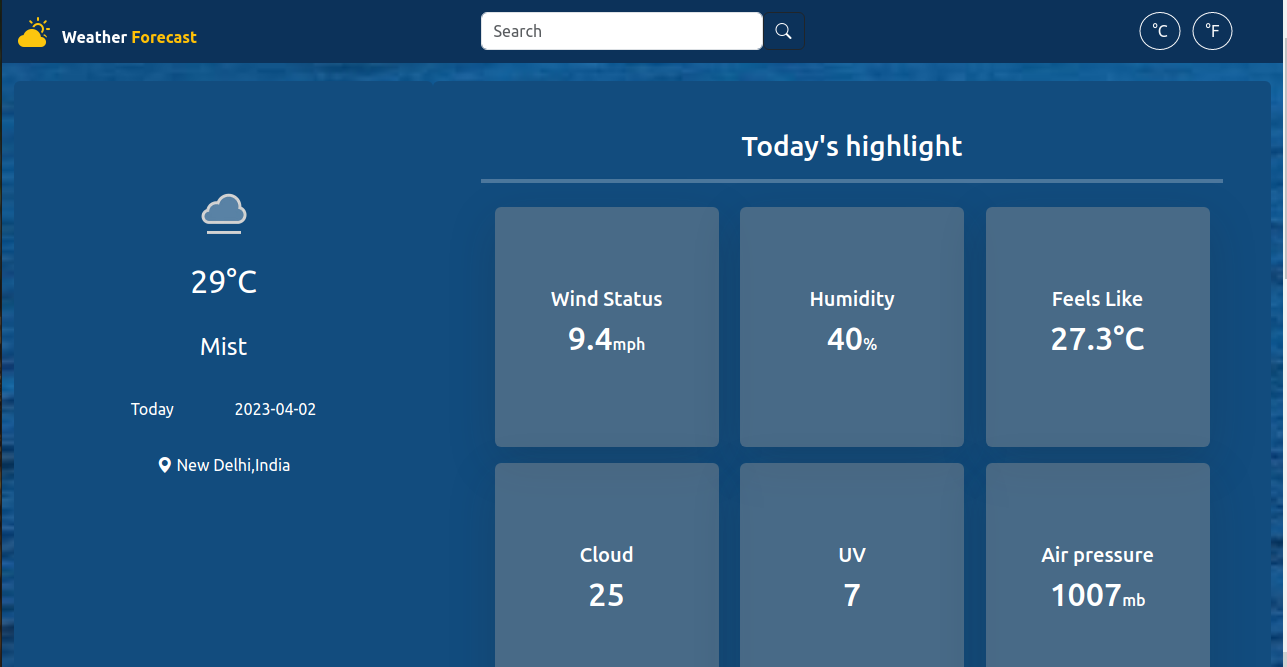 GitHub - ShrutiGova/WeatherForecastApplication