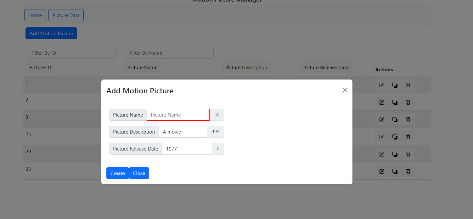 GitHub - CWRMB/Motion-Picture-Manager: Full Stack application in the .net, sql, Vue.js framework.