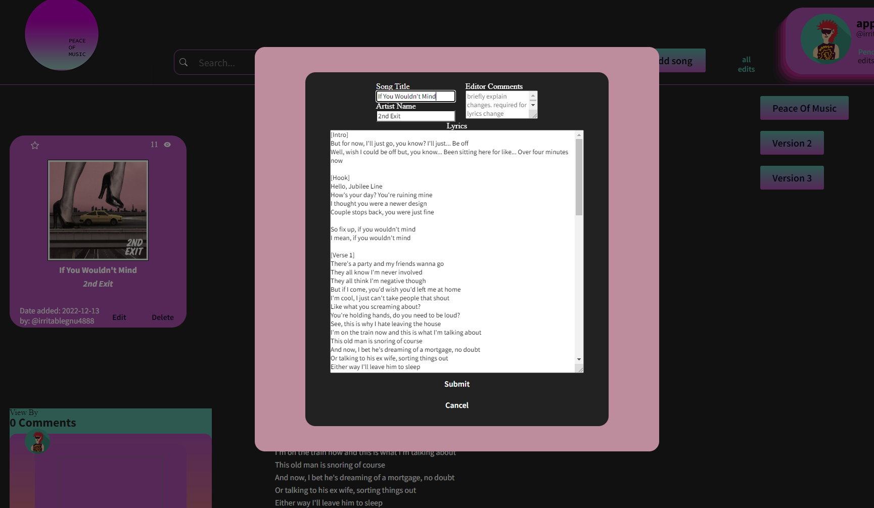 GitHub - anthonykameka/PeaceofMusic: Social Network and Chord ...