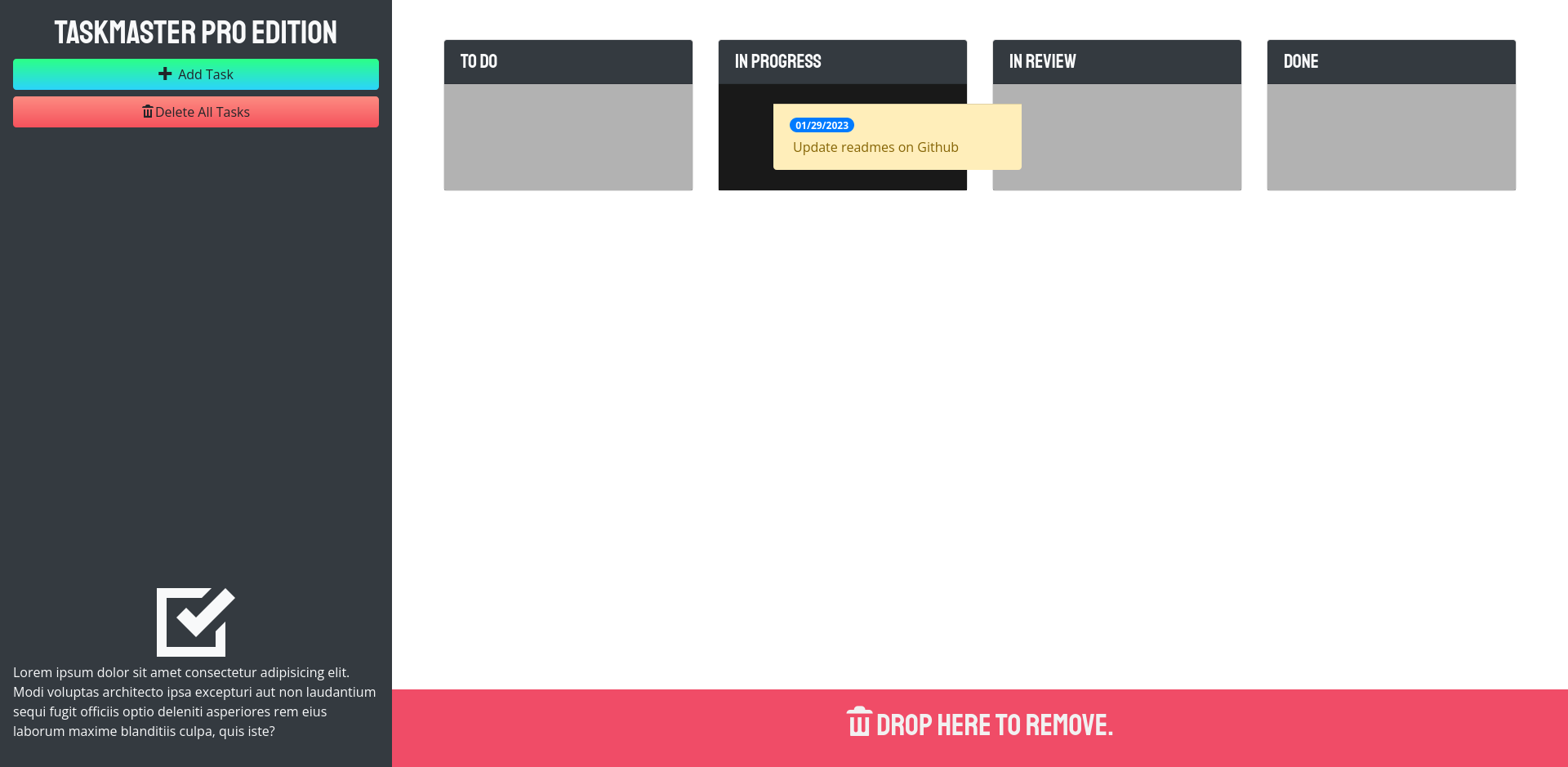 GitHub - xdatalinq/taskmaster-pro