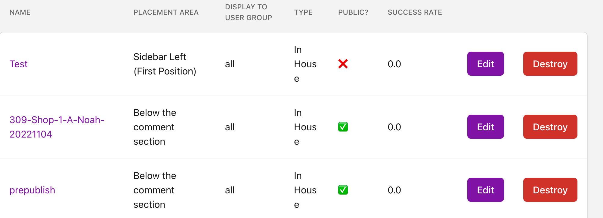[Draft] Adjust Table layout on Display Ads administration page · Issue #18753 · forem/forem · GitHub